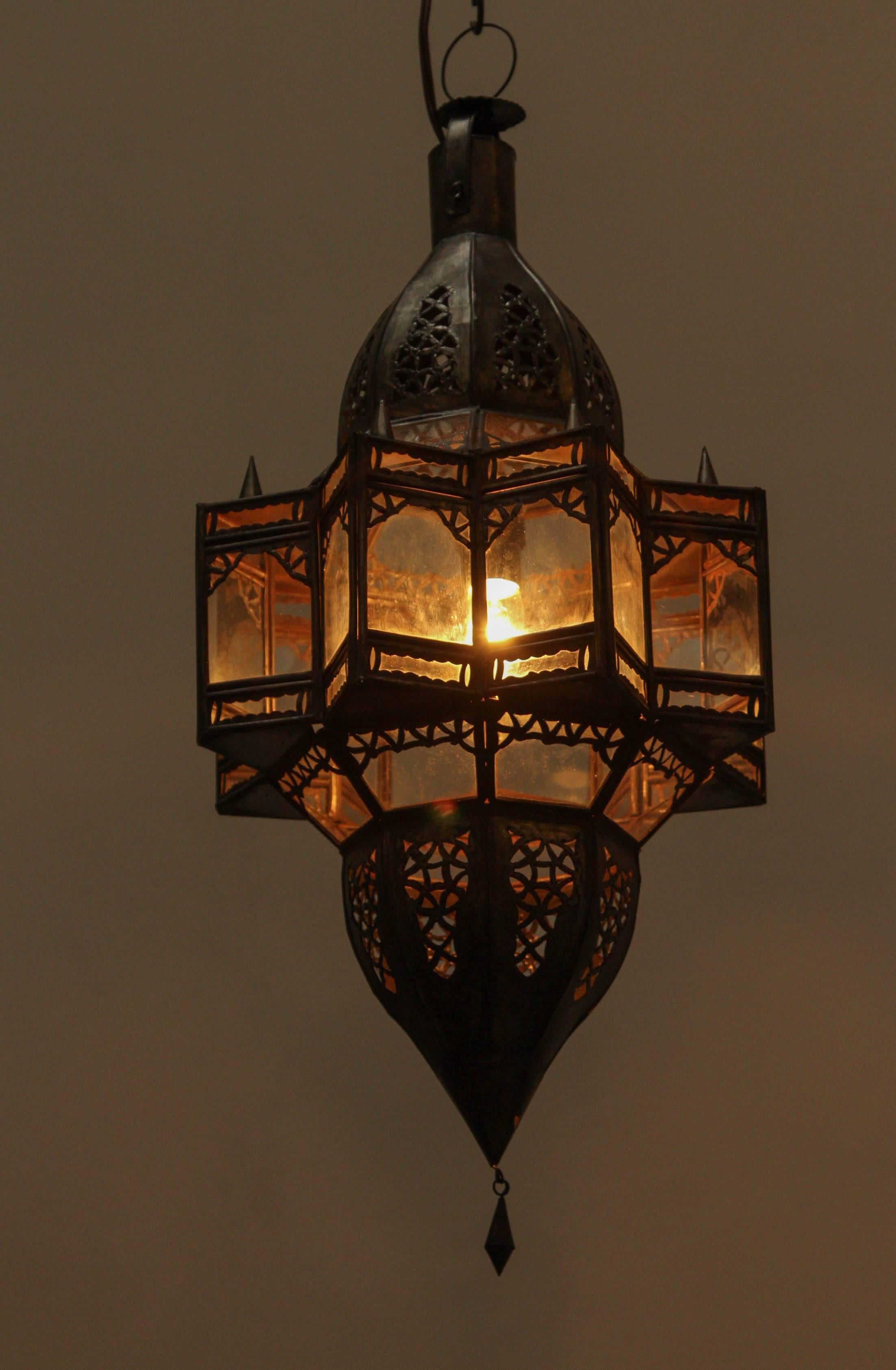 Moroccan Moorish Glass Lantern in Star Shape For Sale at 1stDibs ...