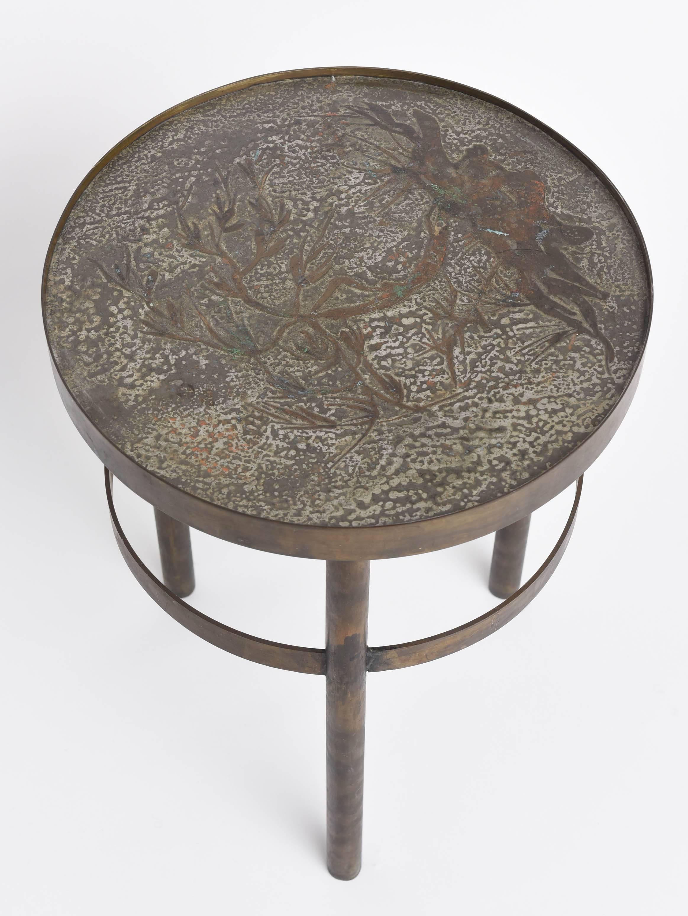 Philip and Kelvin LaVerne Floral Side Table at 1stDibs