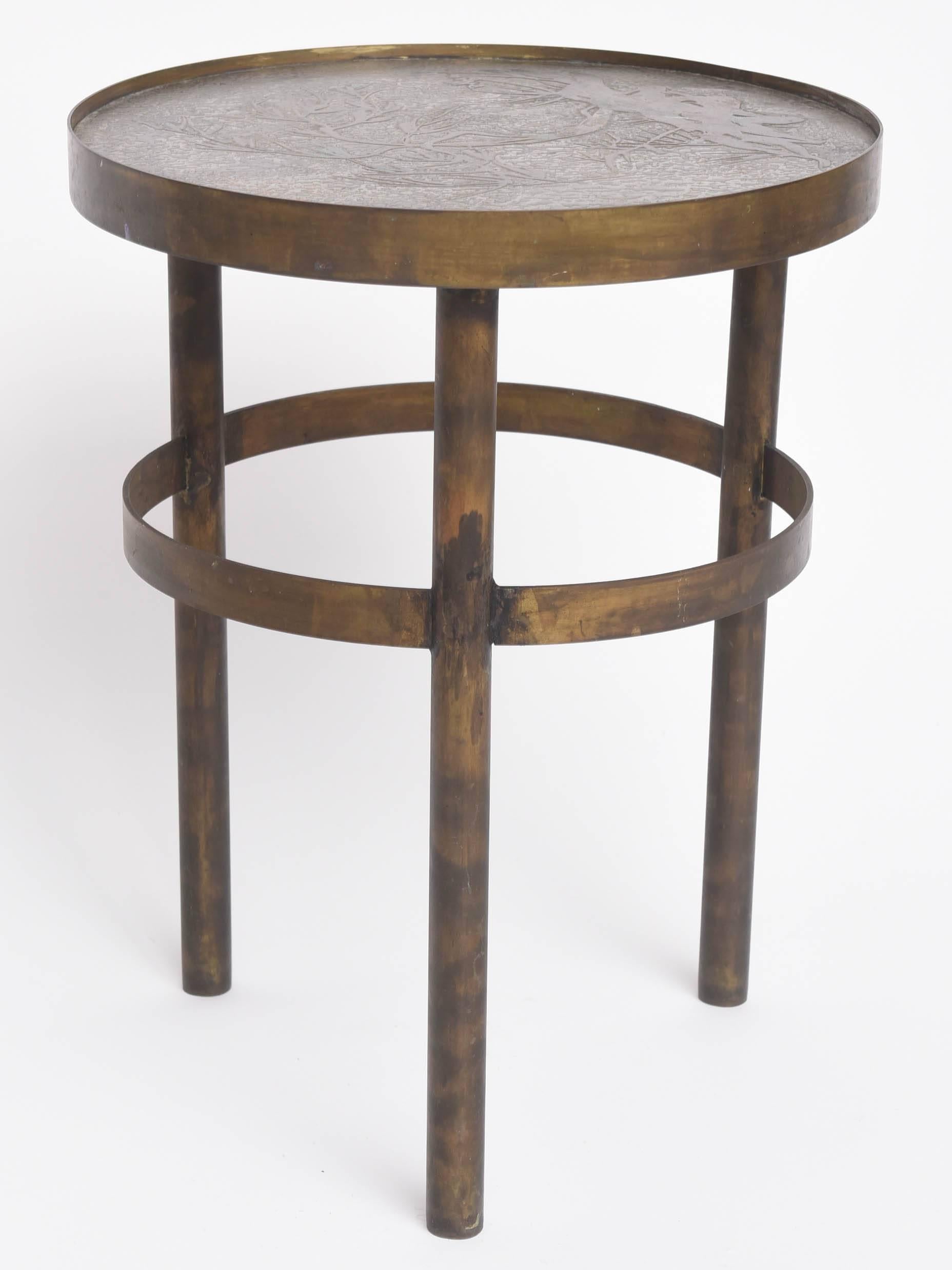 Philip and Kelvin LaVerne Floral Side Table at 1stDibs