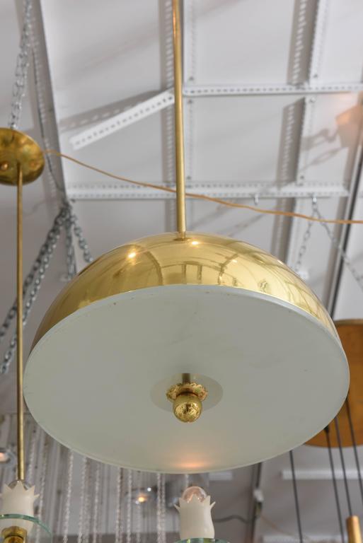 Pair of Italian Brass and Glass Mushroom Light Fixtures at 1stDibs