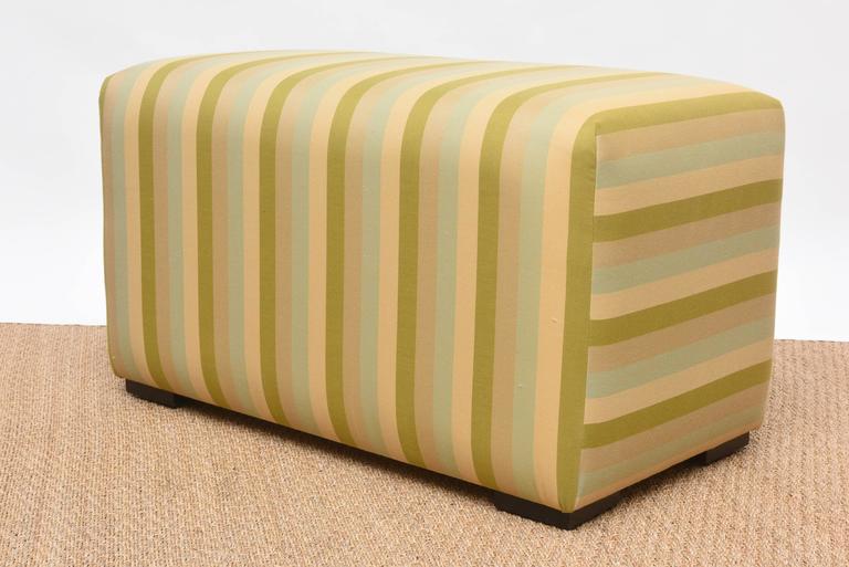 Modern Striped Ottoman, Footstool For Sale at 1stDibs | striped footstool