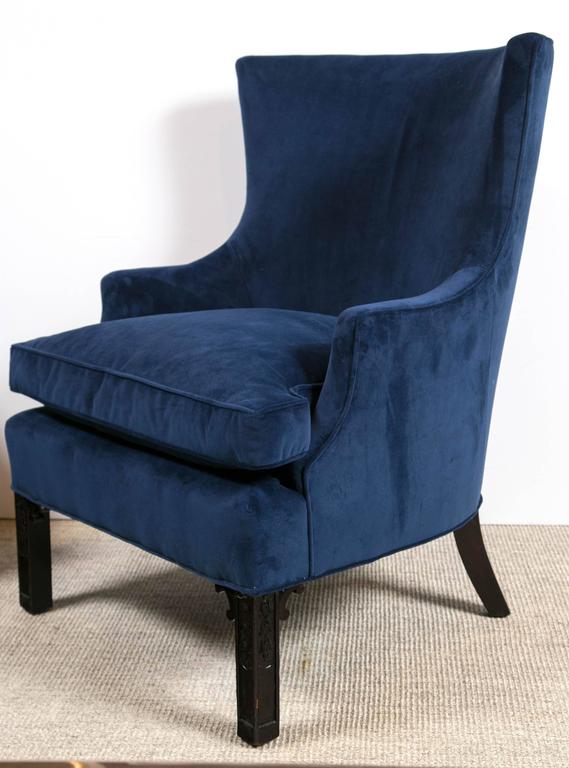 Pair of Blue Velvet Club Chairs at 1stDibs | blue club chairs, blue ...