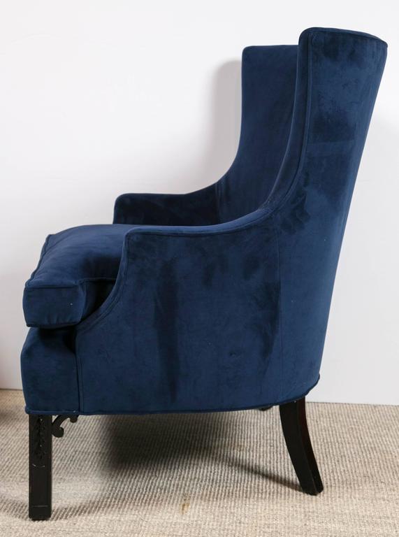 Pair of Blue Velvet Club Chairs at 1stDibs | blue club chairs, blue ...