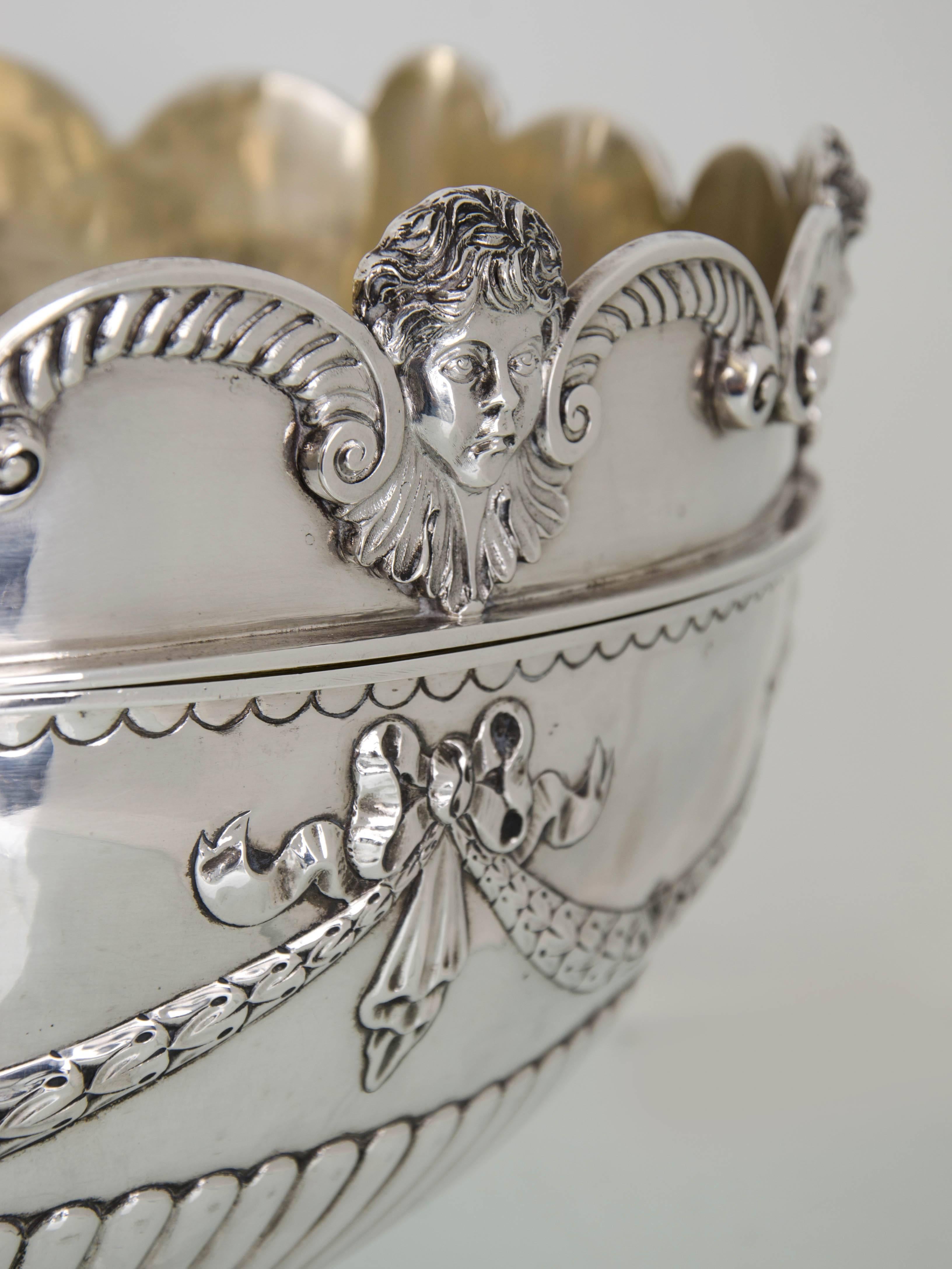 Victorian Antique Silver Monteith or Rose Bowl, London, 1881, Aldwinkle ...
