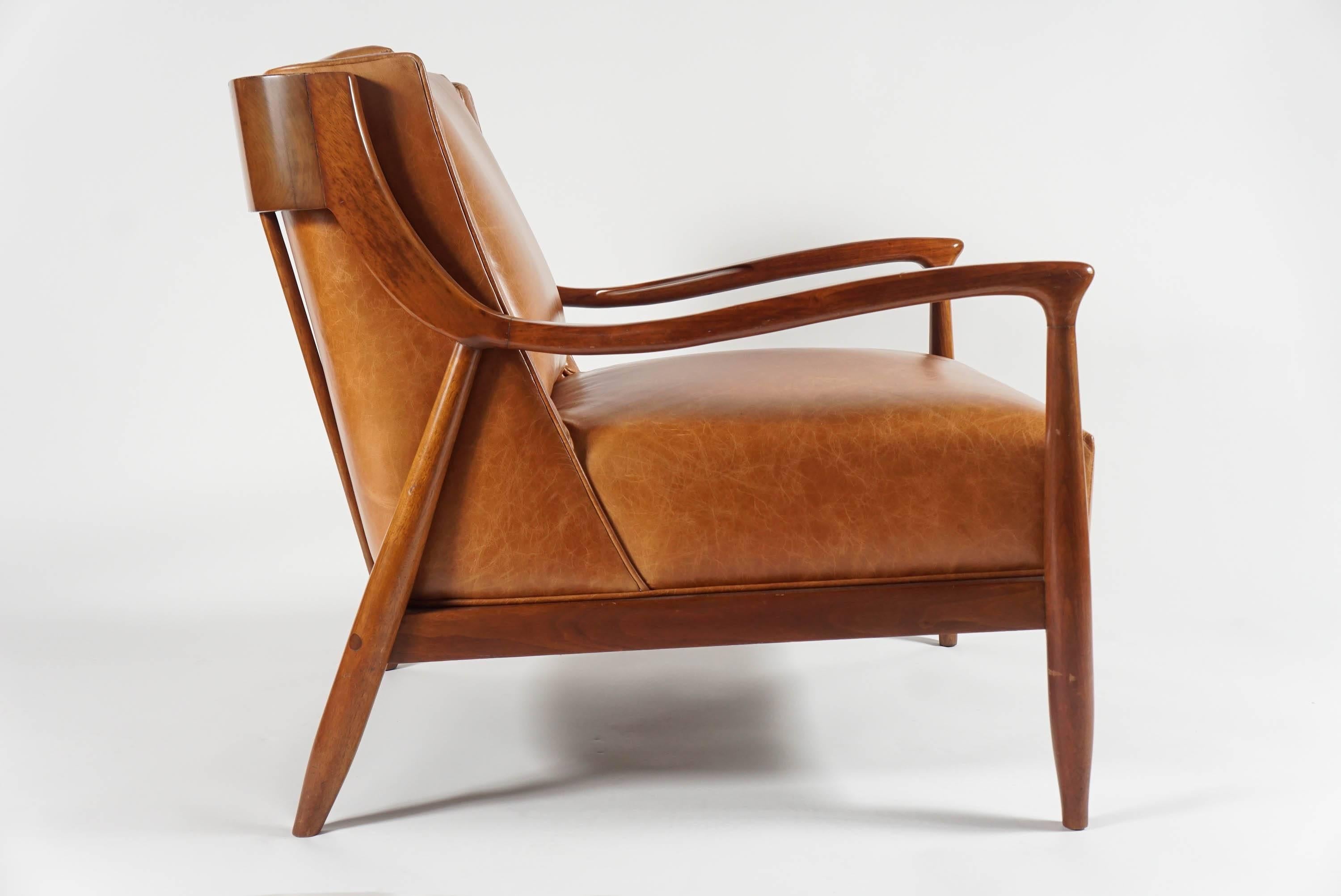 John Stuart Leather Lounge Chair at 1stDibs