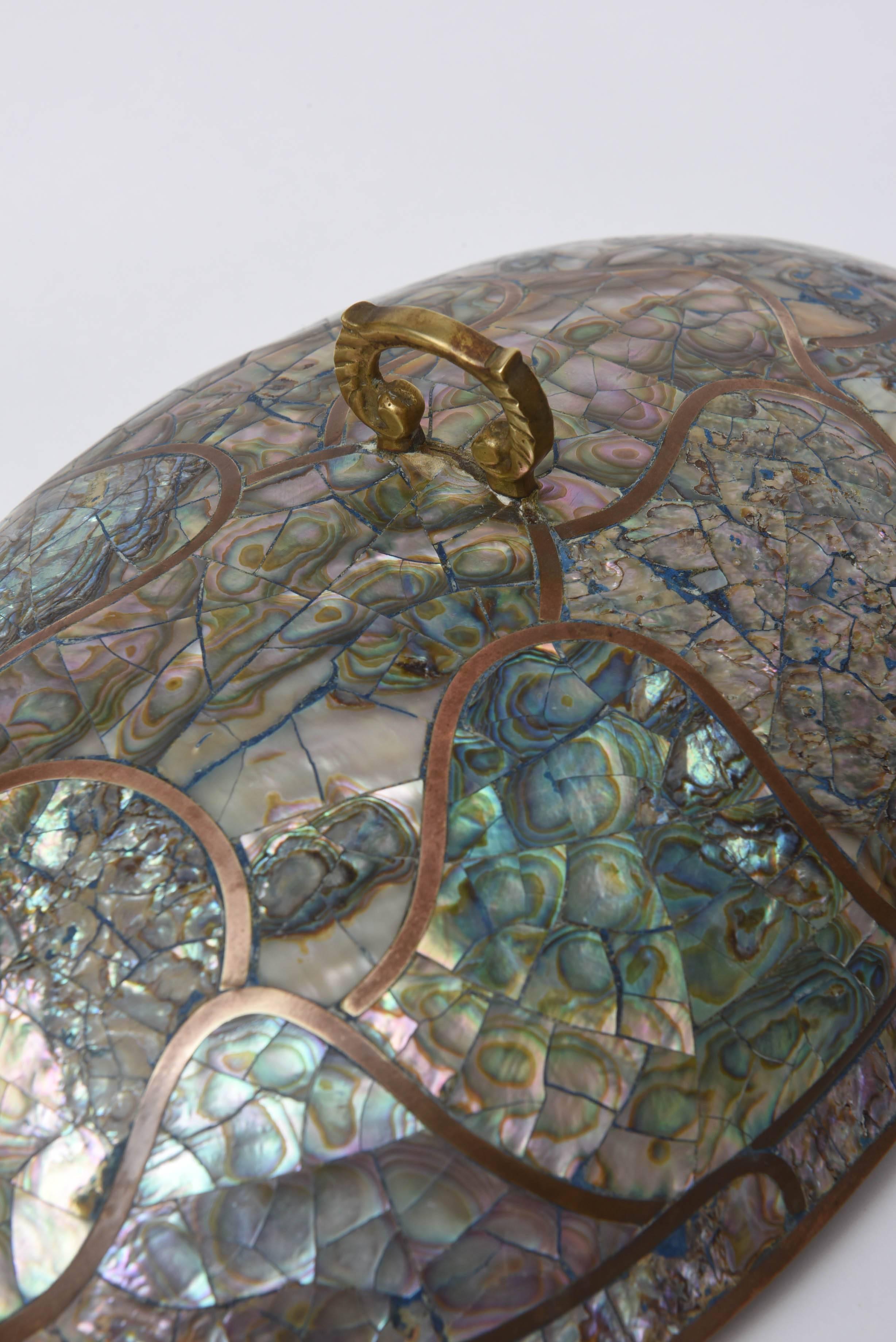 Mexican Mid-Century Abalone and Brass Turtle Serving Bowls at 1stDibs ...