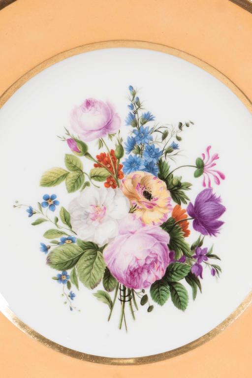 Pair Sèvres Dishes Hand-Painted with Bouquets of Flowers Made circa ...