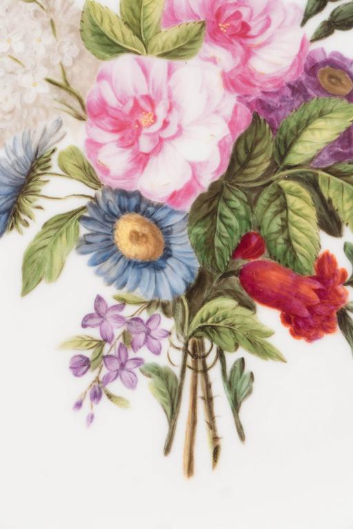 Pair Sèvres Dishes Hand-Painted with Bouquets of Flowers Made circa ...