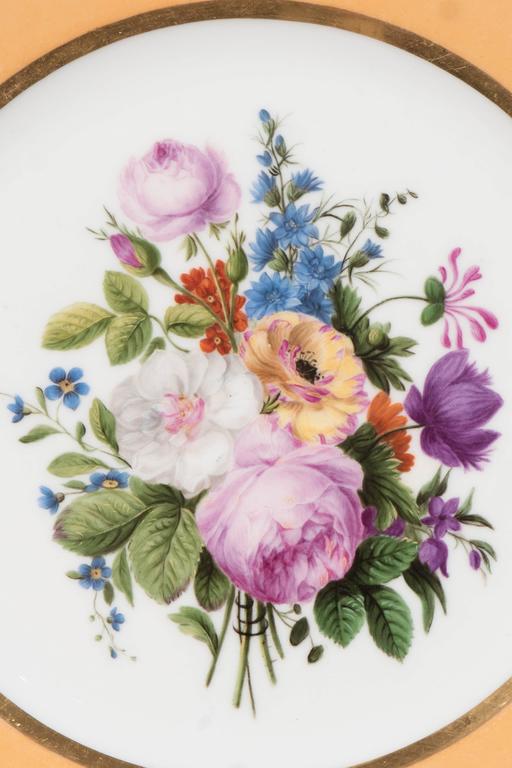 Pair Sèvres Dishes Hand-Painted with Bouquets of Flowers Made circa ...