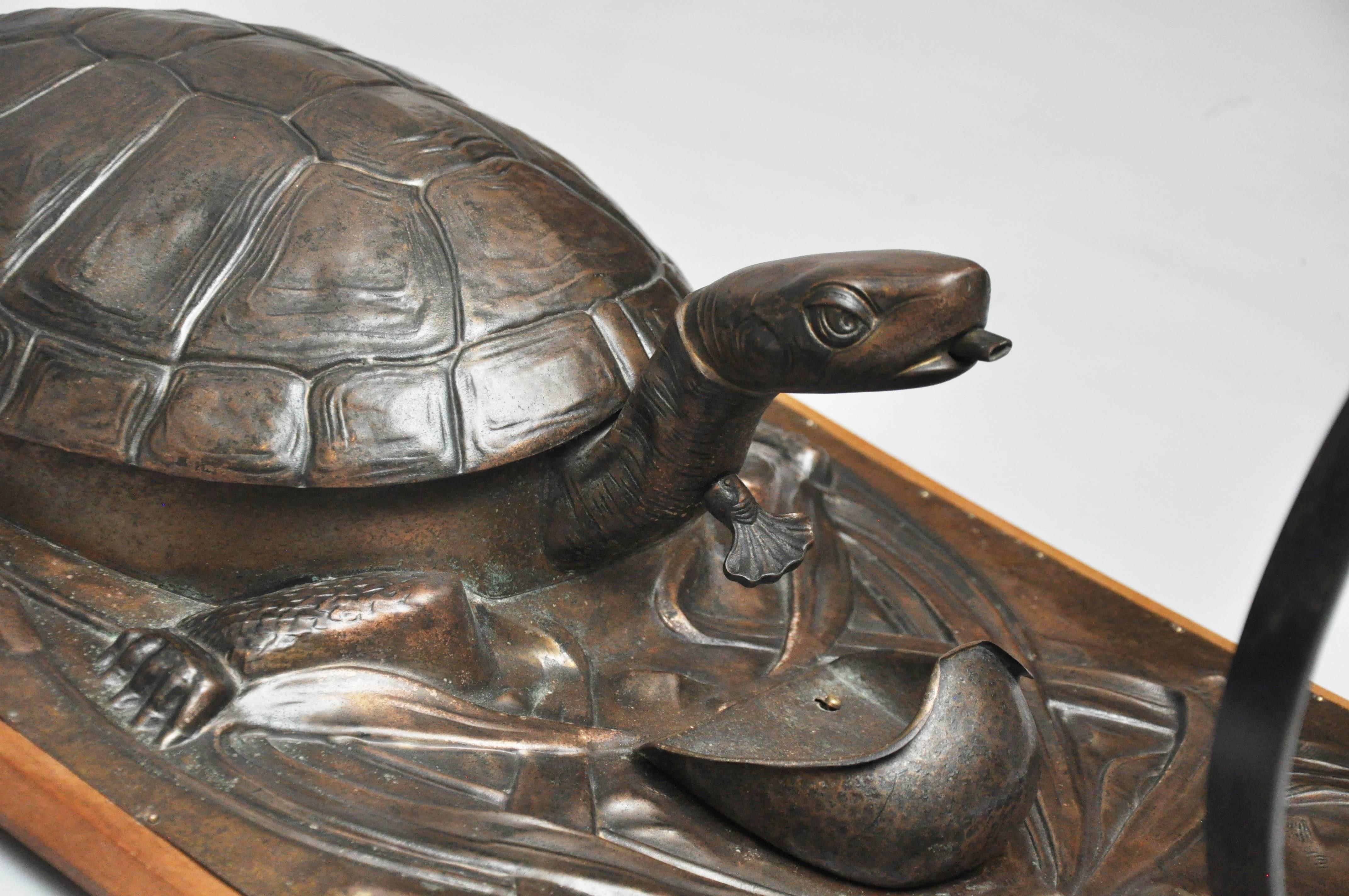 French Art Nouveau Repousse Turtle Fountain For Sale at 1stDibs ...