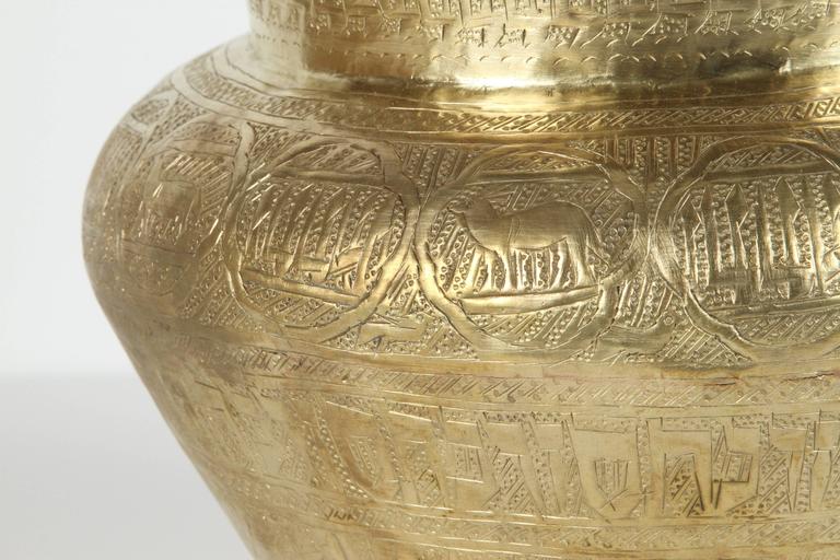 Middle Eastern Hebraic Hand-Etched Brass Pot at 1stDibs | middle ...