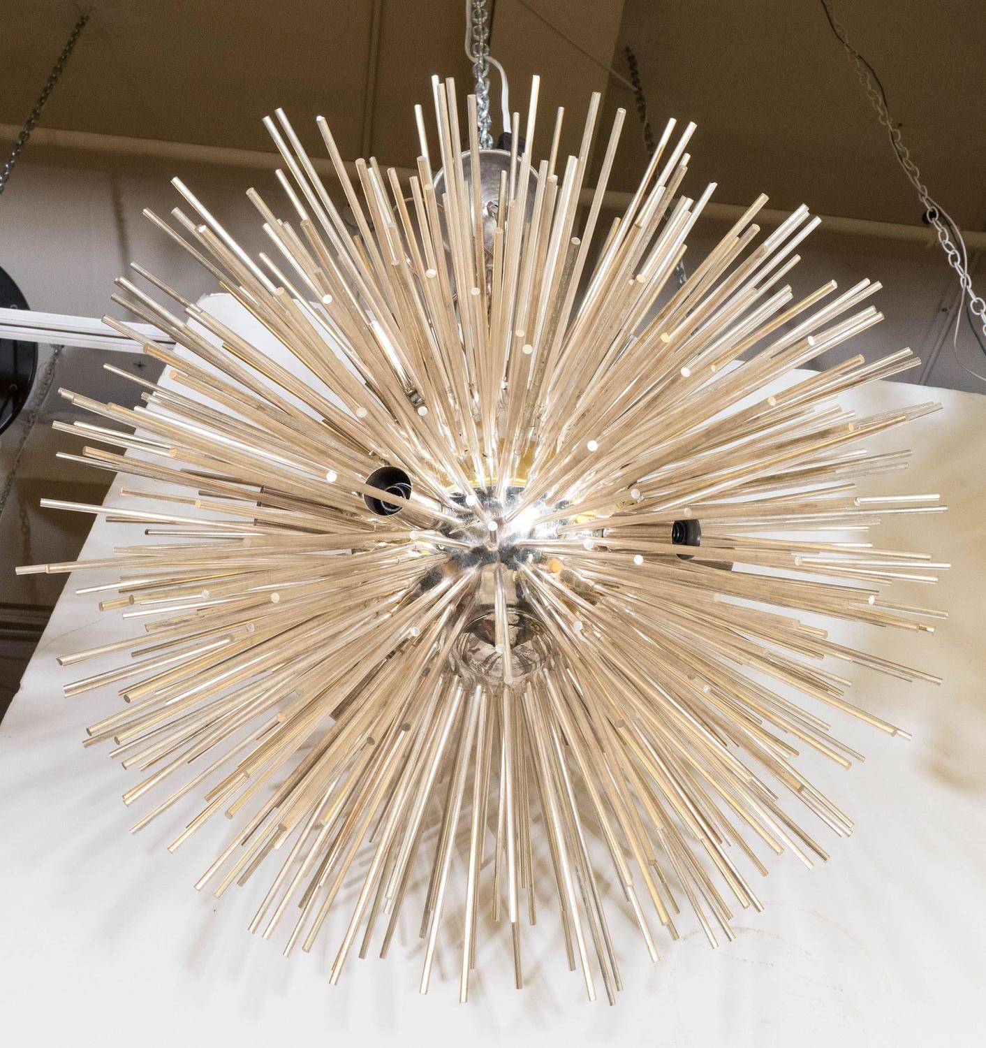 Italian Late 20th Century Silver Sputnik Chandelier For Sale at 1stdibs