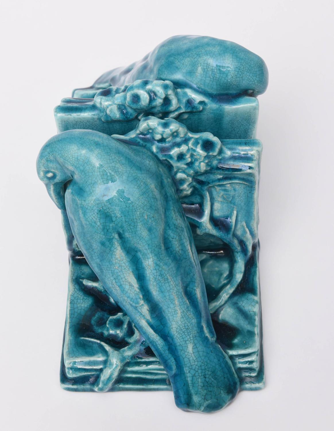 Pair of Rare Rookwood Raven Bookends, 1940s, USA For Sale at 1stdibs