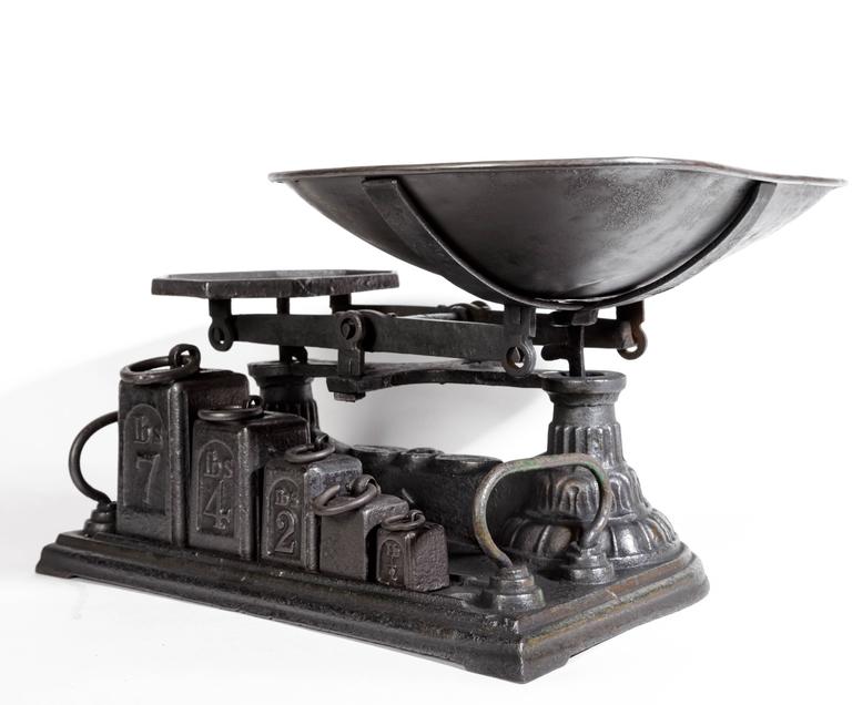 English, 19th Century Polished Cast Iron Scale For Sale at 1stDibs