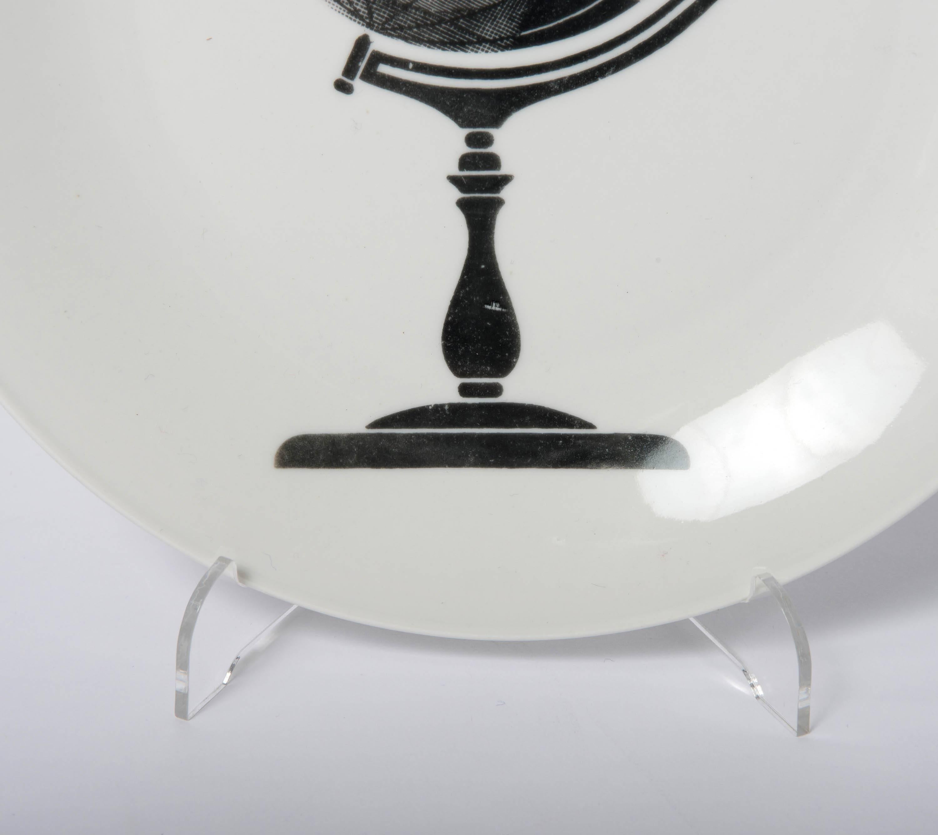 Piero Fornasetti porcelain “Tema e Variazione” plate, Italy circa 1970 For Sale at 1stDibs