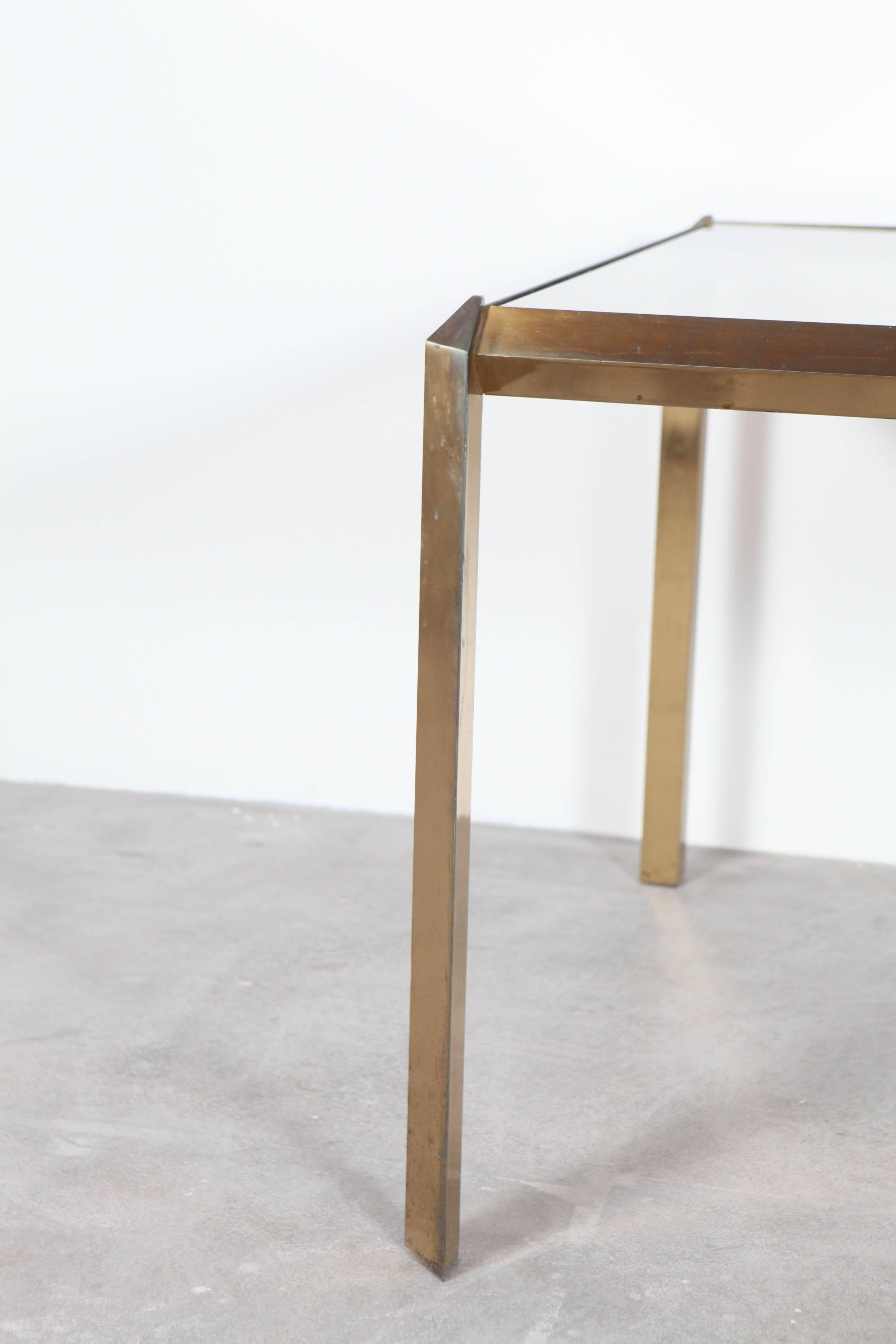 Brass and Glass Mid-Century Dining Table at 1stDibs