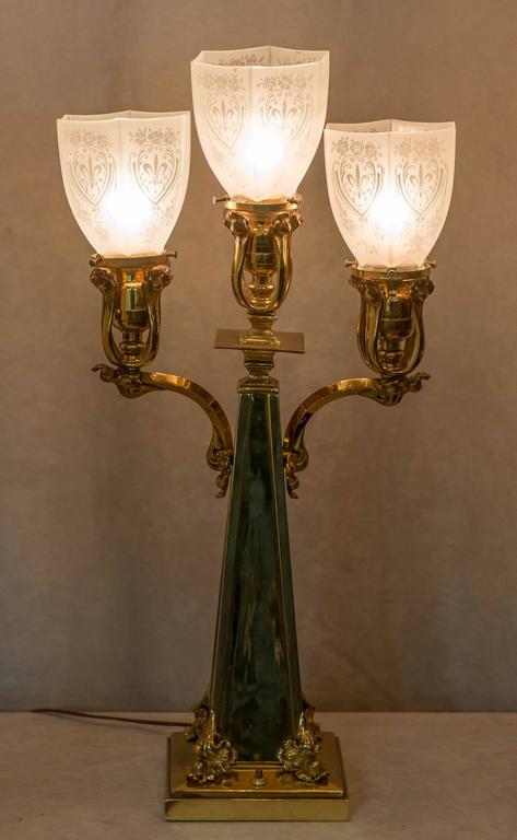 Late Victorian Three-Arm Table Lamp at 1stDibs