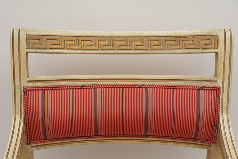 Hollywood Regency Glam Klismos Greek Key Chair at 1stDibs