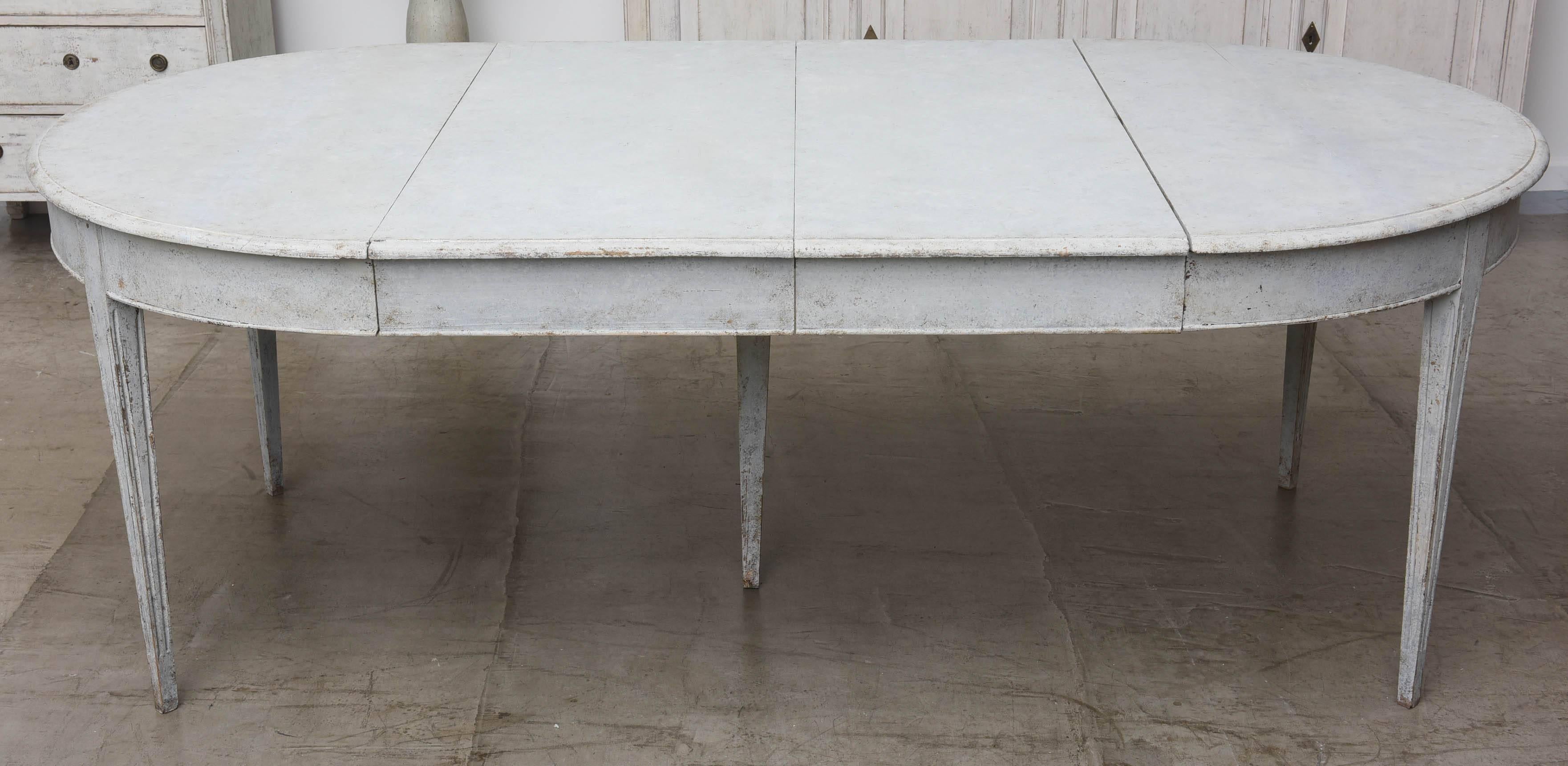 Antique Swedish Dining Table with Three Leaves at 1stDibs