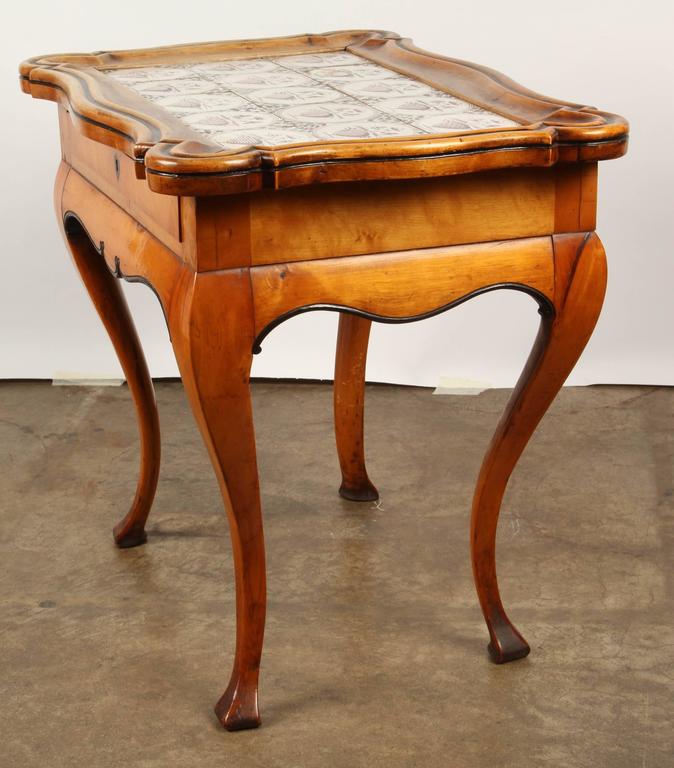 Northern German Rococo Style Table with Kellinghus Tile at 1stDibs