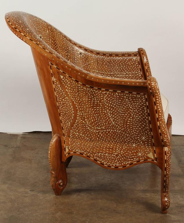 Pair of Inlaid Indian Chairs at 1stDibs