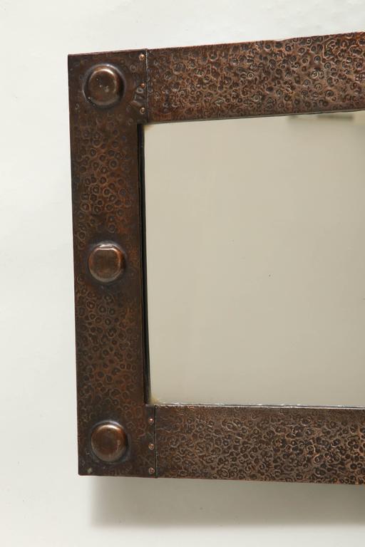 English Arts and Crafts Hammered Copper Mirror at 1stDibs