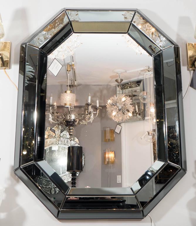 Beveled Gray Glass Octagon Mirror For Sale at 1stDibs | octagon beveled ...
