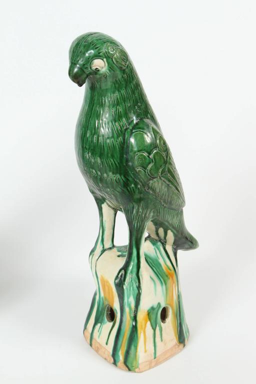 Pair of Vintage Ceramic Parrots at 1stDibs