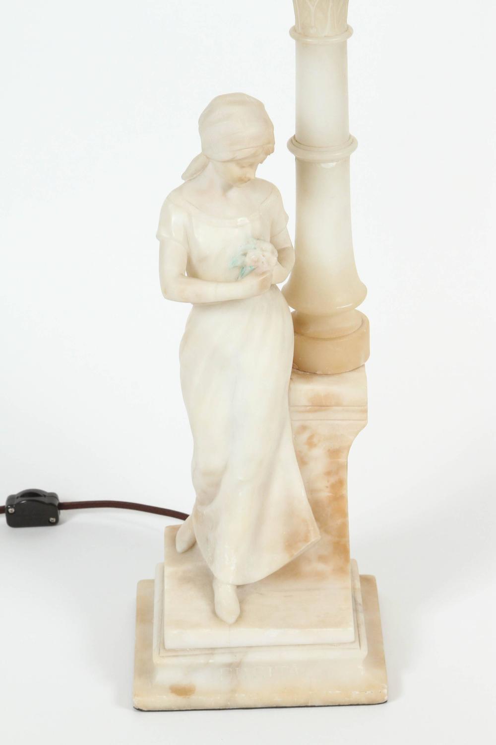 Vintage Marble Lady Figure Lamp at 1stdibs