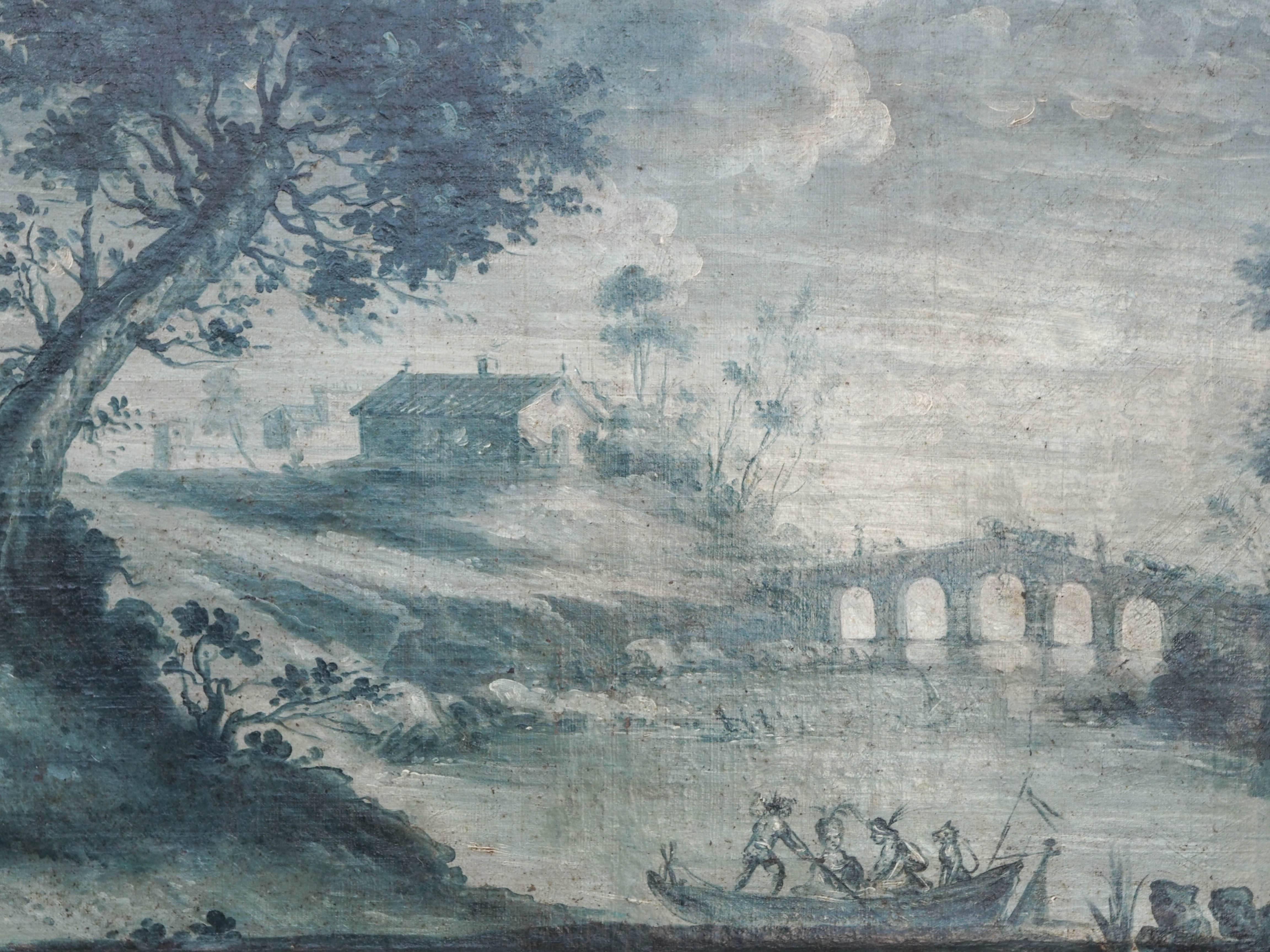 Pair of Large-Scale Grisaille Oil on Canvas Paintings at 1stDibs