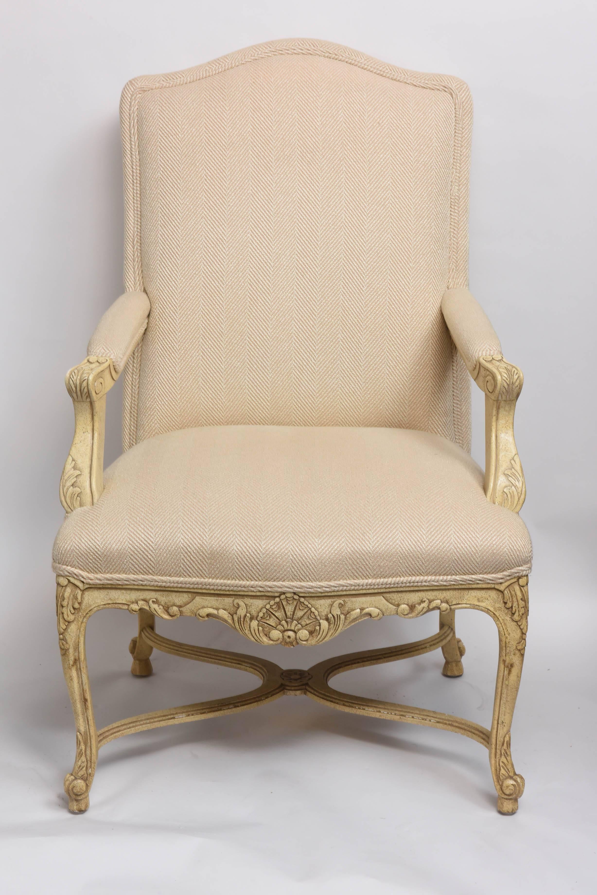 Pair of French Regency Style Armchairs at 1stDibs | french regency armchair