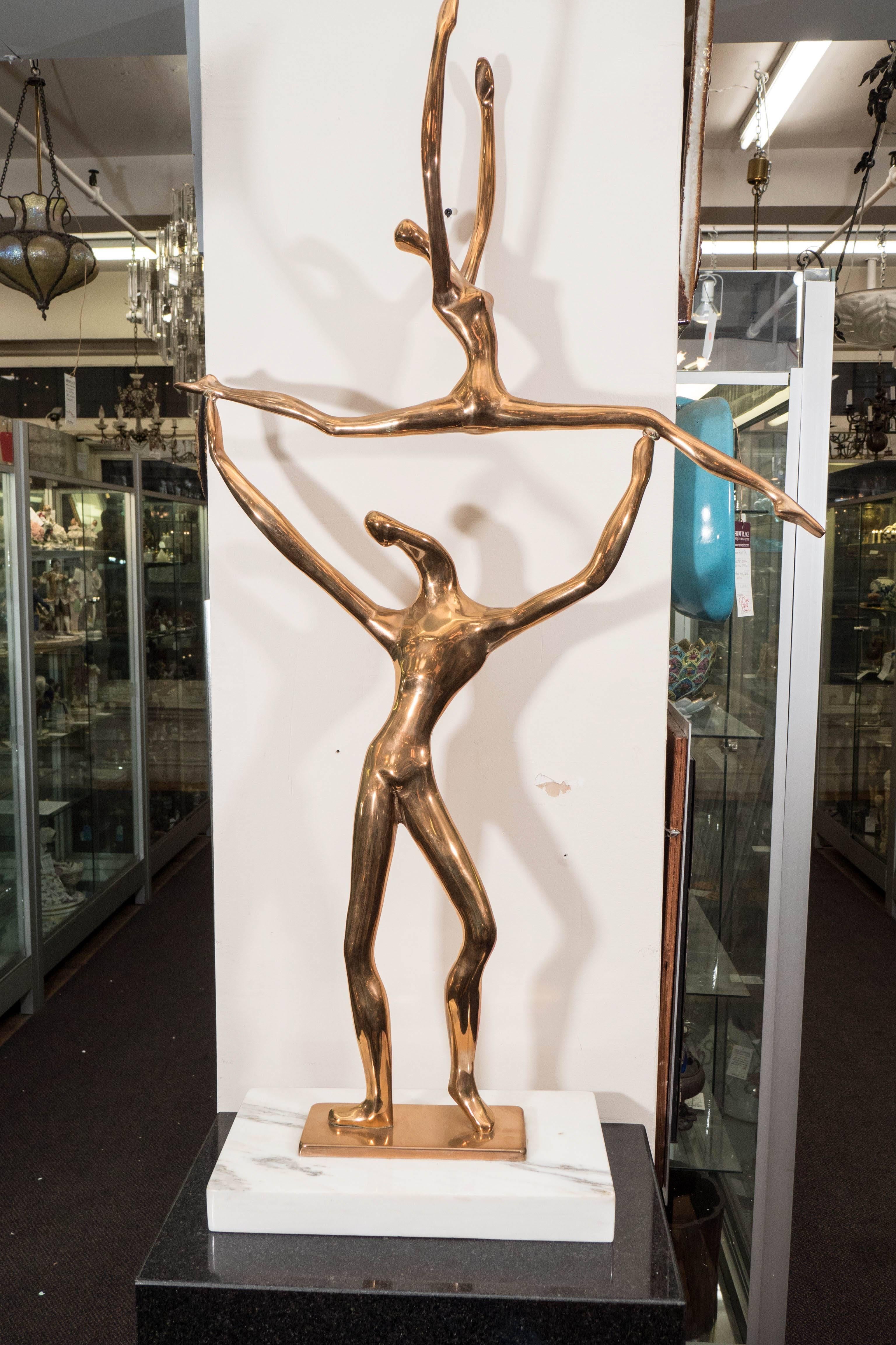 Manuel Carbonell Sculpture of 'Two Dancers' in Polished Bronze at ...