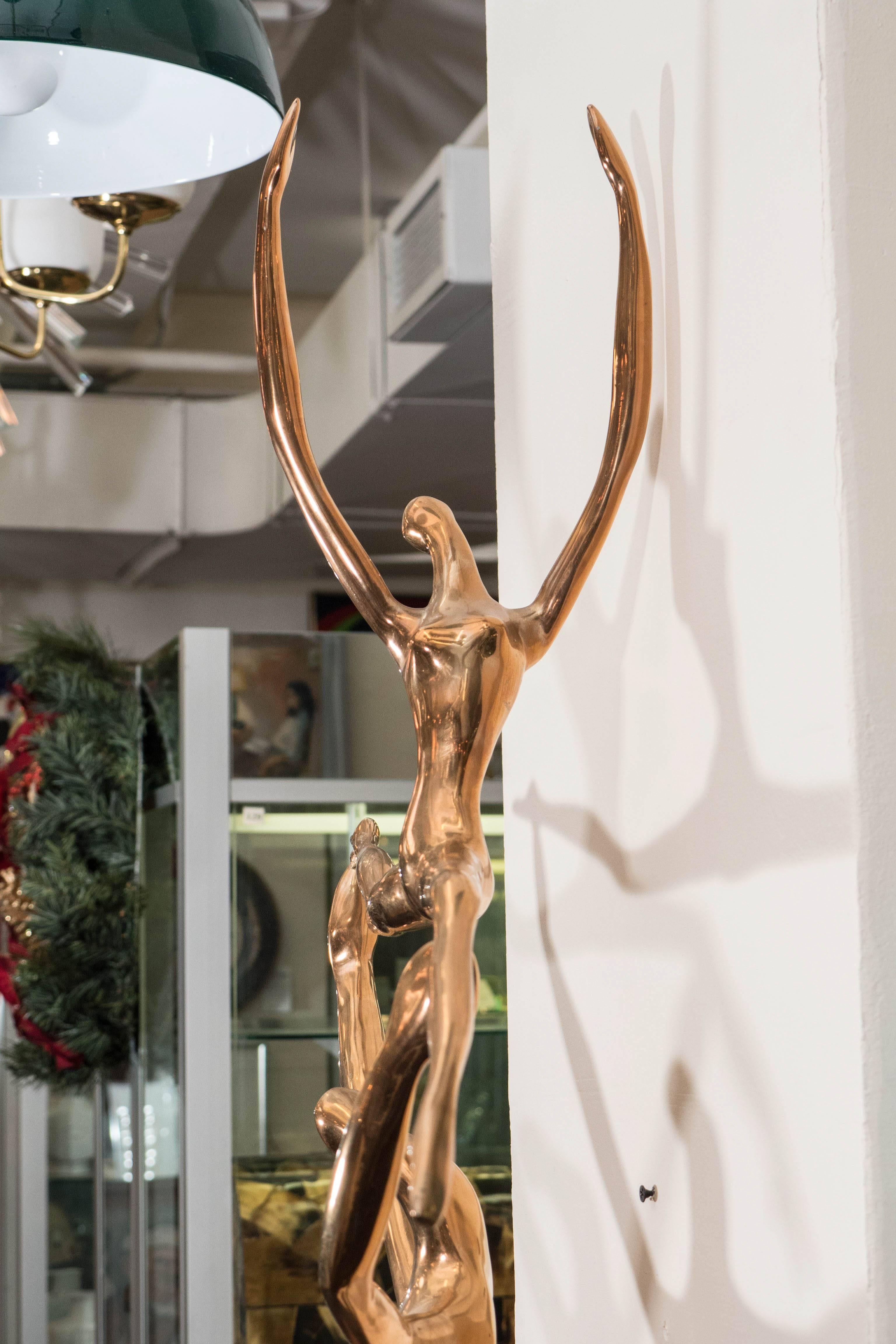 Manuel Carbonell Sculpture of 'Two Dancers' in Polished Bronze at ...