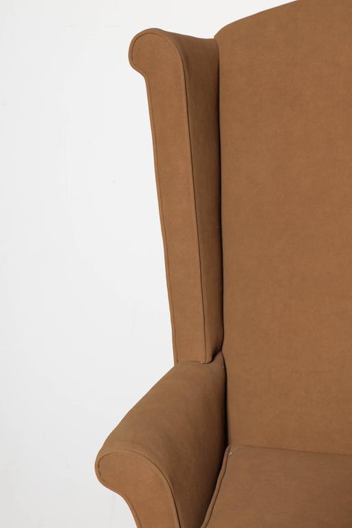 Pair of Tall, Narrow Mid Century Camel Highback Wingback Chairs at ...