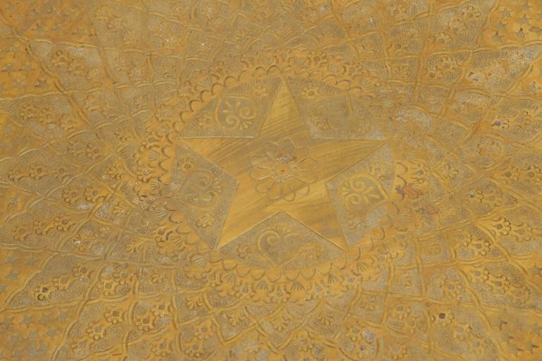 Large Middle Eastern Moorish Syrian Hand-Hammered Brass Tray at 1stDibs ...