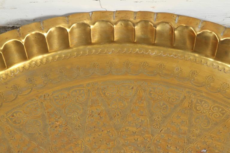 Large Middle Eastern Moorish Syrian Hand-Hammered Brass Tray at 1stDibs ...
