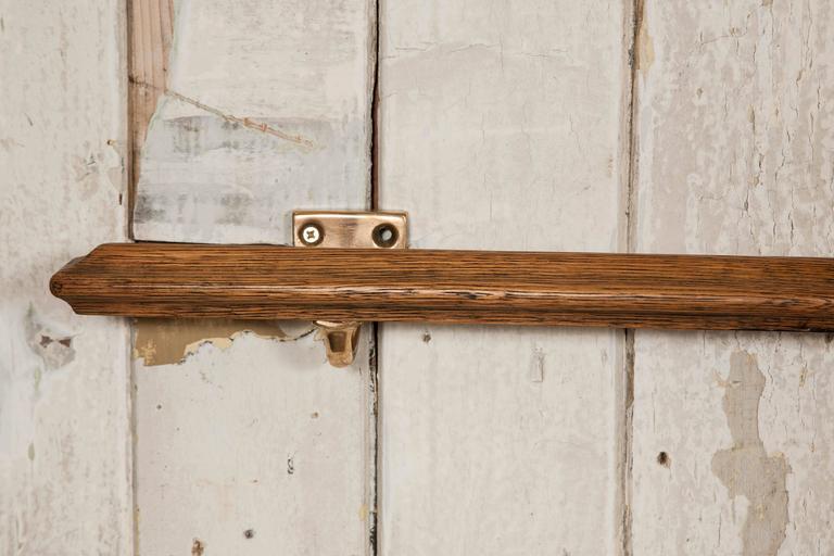 Antique Solid Oak and Brass Handrails at 1stDibs