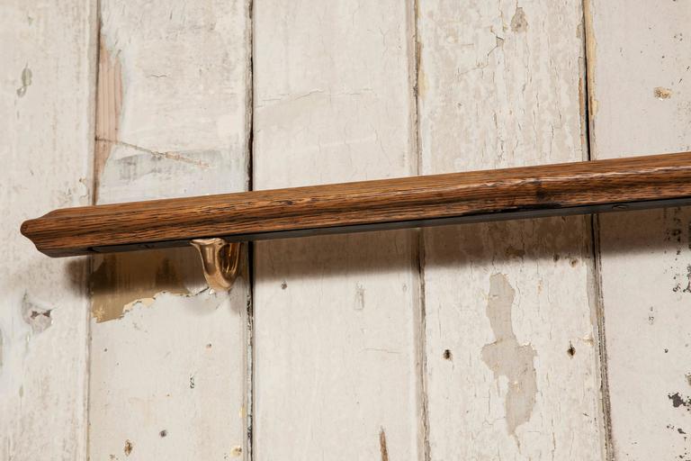 Antique Solid Oak and Brass Handrails at 1stDibs