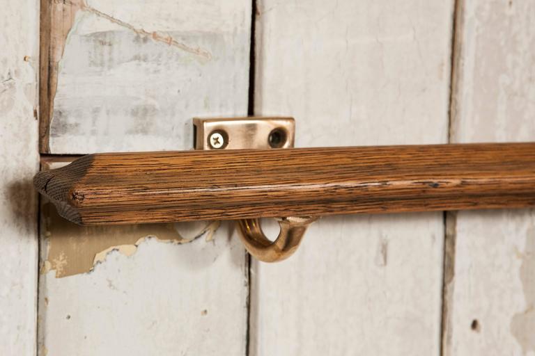 Antique Solid Oak and Brass Handrails at 1stDibs