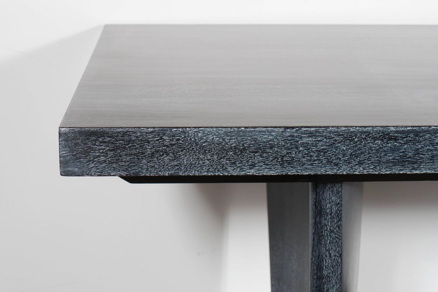 Art Deco Extendable Dining Table in Silver-Cerused Walnut by Gilbert ...