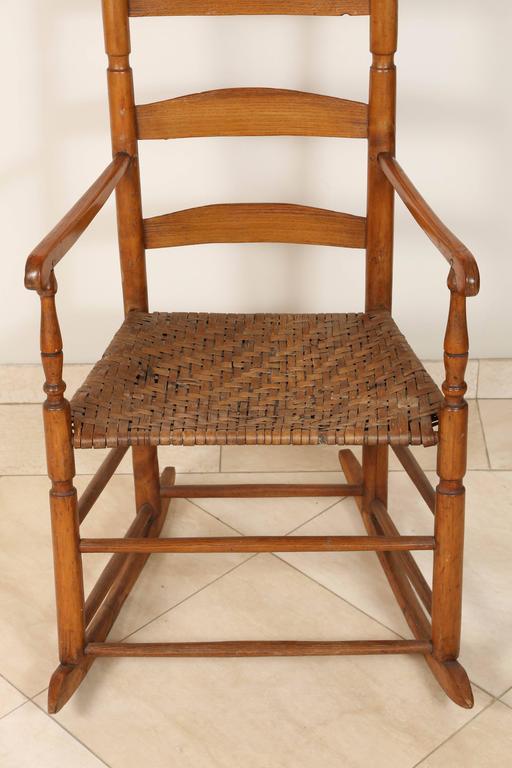 Ladder High Back Rocking Chair For Sale at 1stDibs