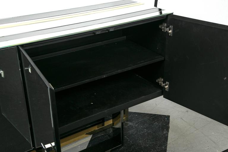 Mid-Century Modern Mirrored Console Cabinet at 1stDibs