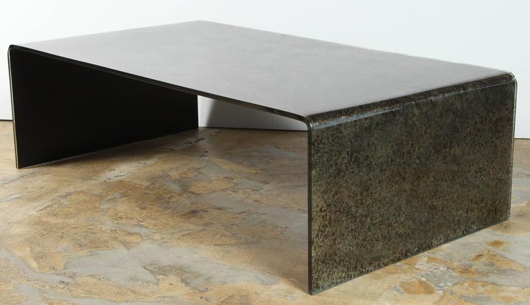 Waterfall Reverse Painted Glass Cocktail Table at 1stDibs