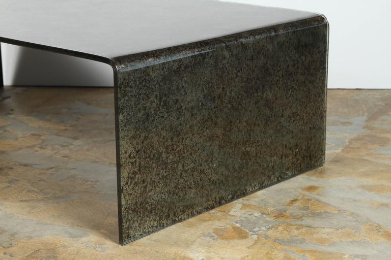 Waterfall Reverse Painted Glass Cocktail Table at 1stDibs