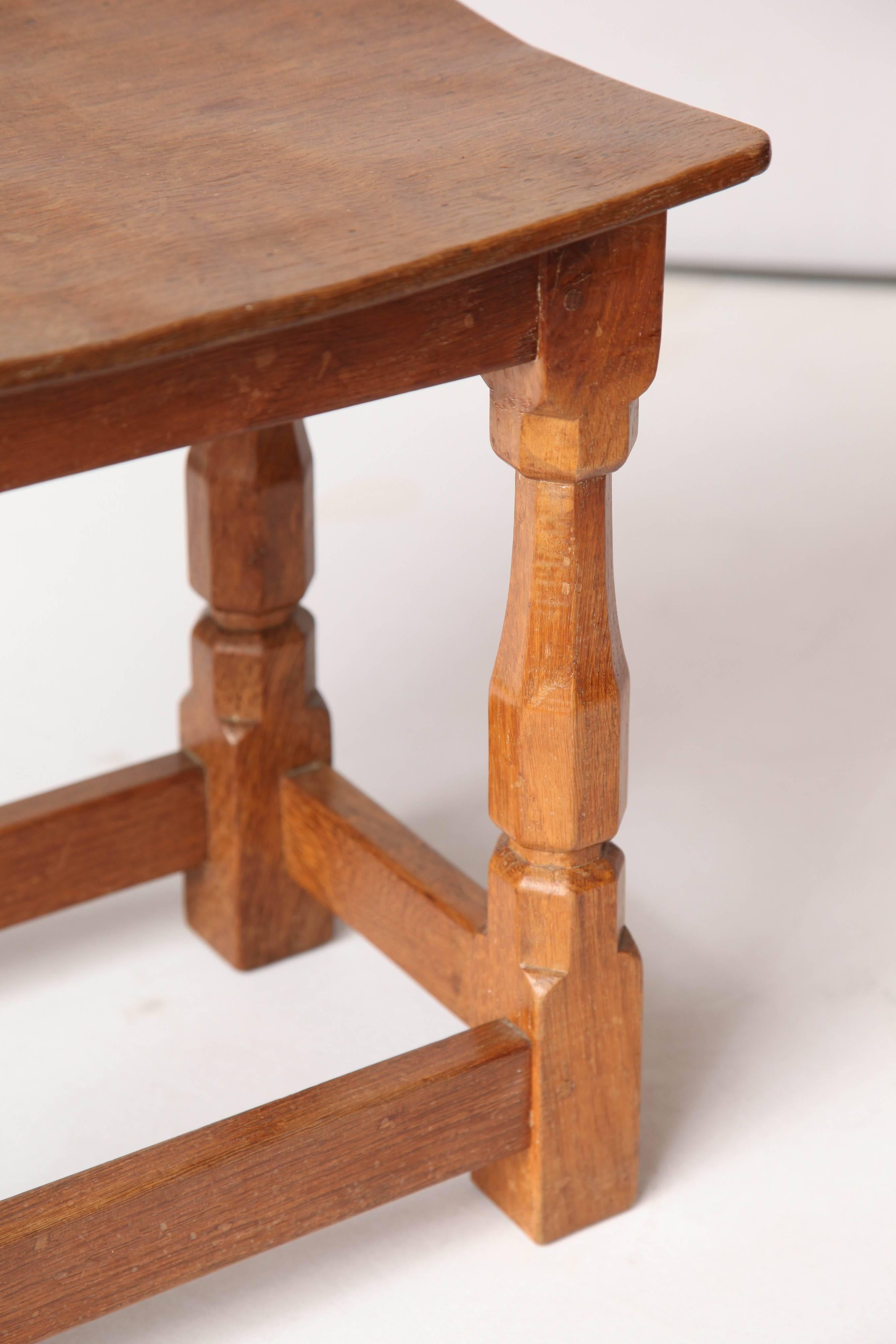 Robert "Mouseman" Thompson Oak Joint Stool at 1stDibs