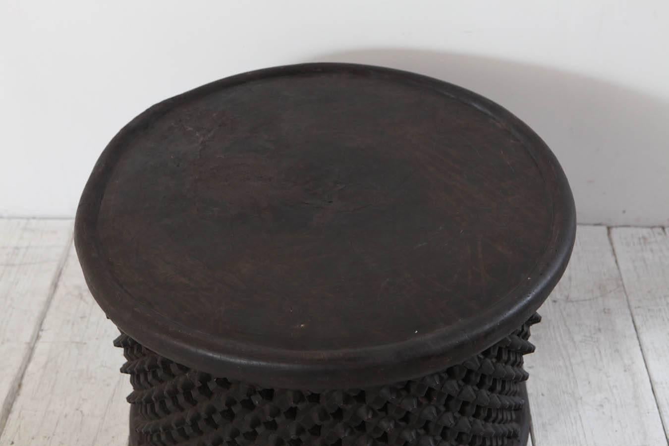 Round African Stool or Drum Table from Cameroon at 1stDibs