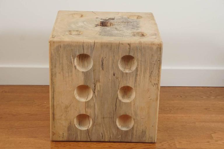 Tamarin Wood Dice, Cube Table at 1stDibs