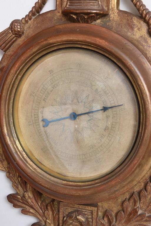 Rope and Swag Gilded Carved Wood Palladio Barometer at 1stDibs