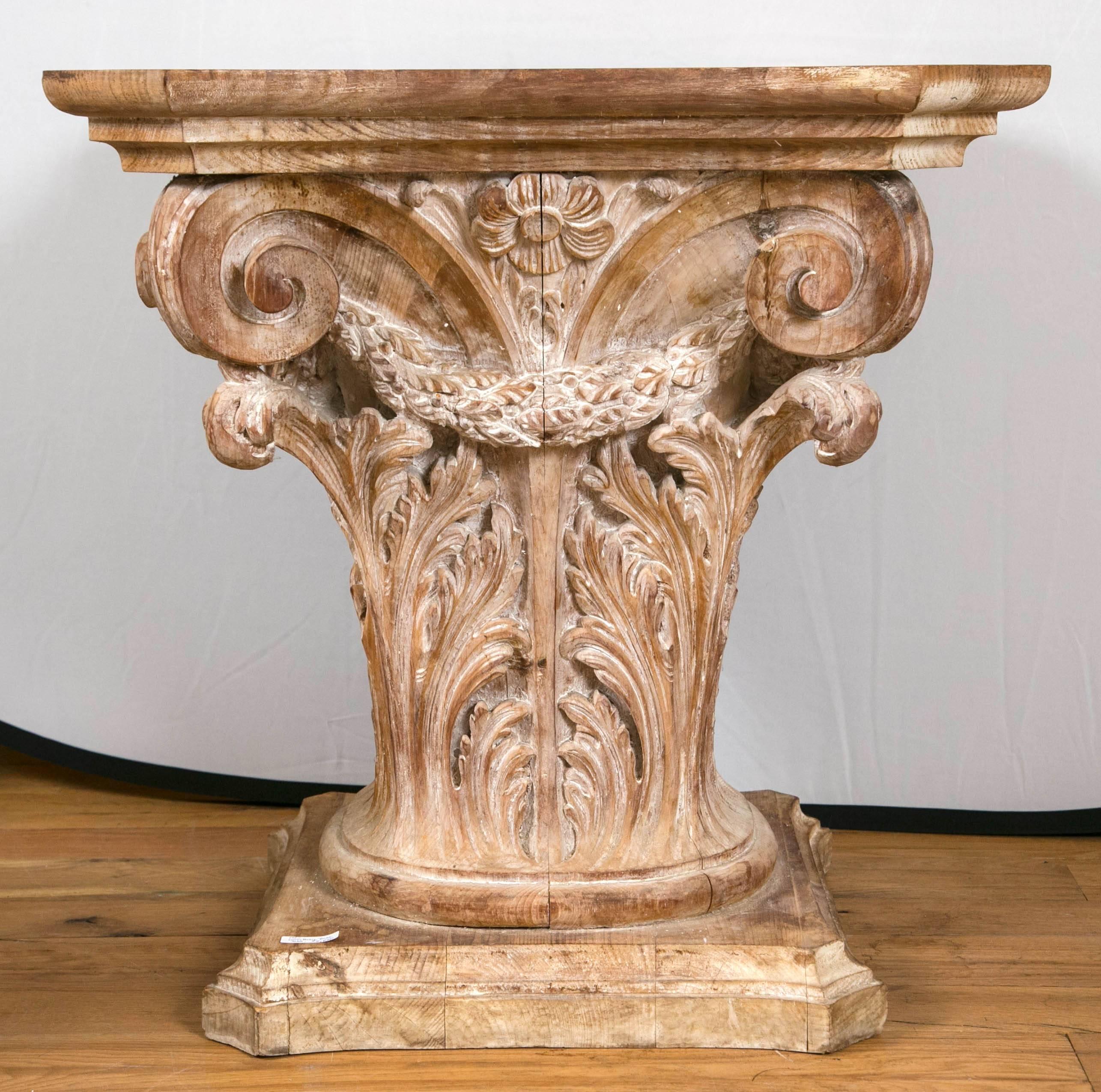 Wooden Corinthian Column Form Table Base at 1stDibs | greek column ...