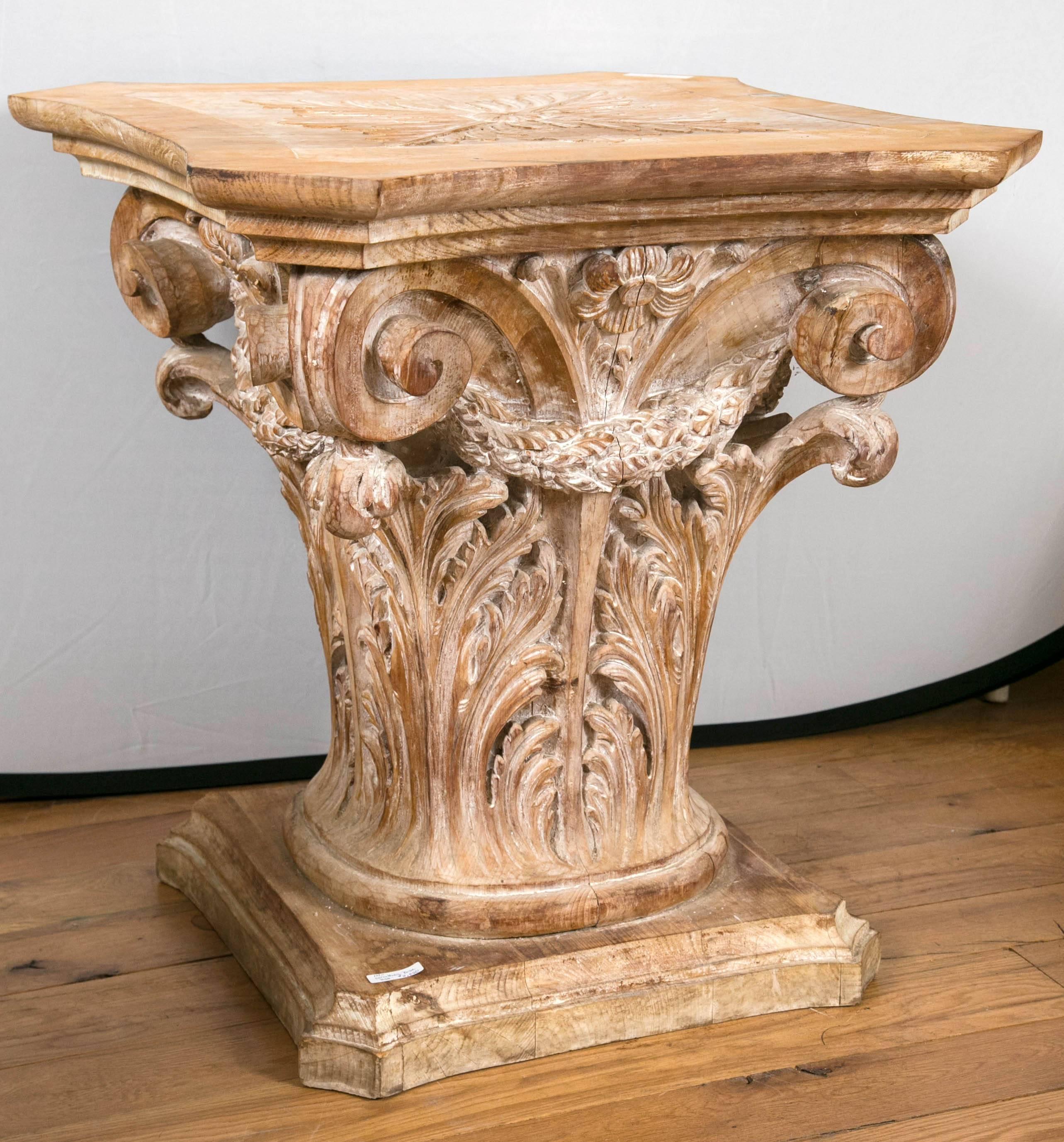 Wooden Corinthian Column Form Table Base at 1stDibs | column table base ...